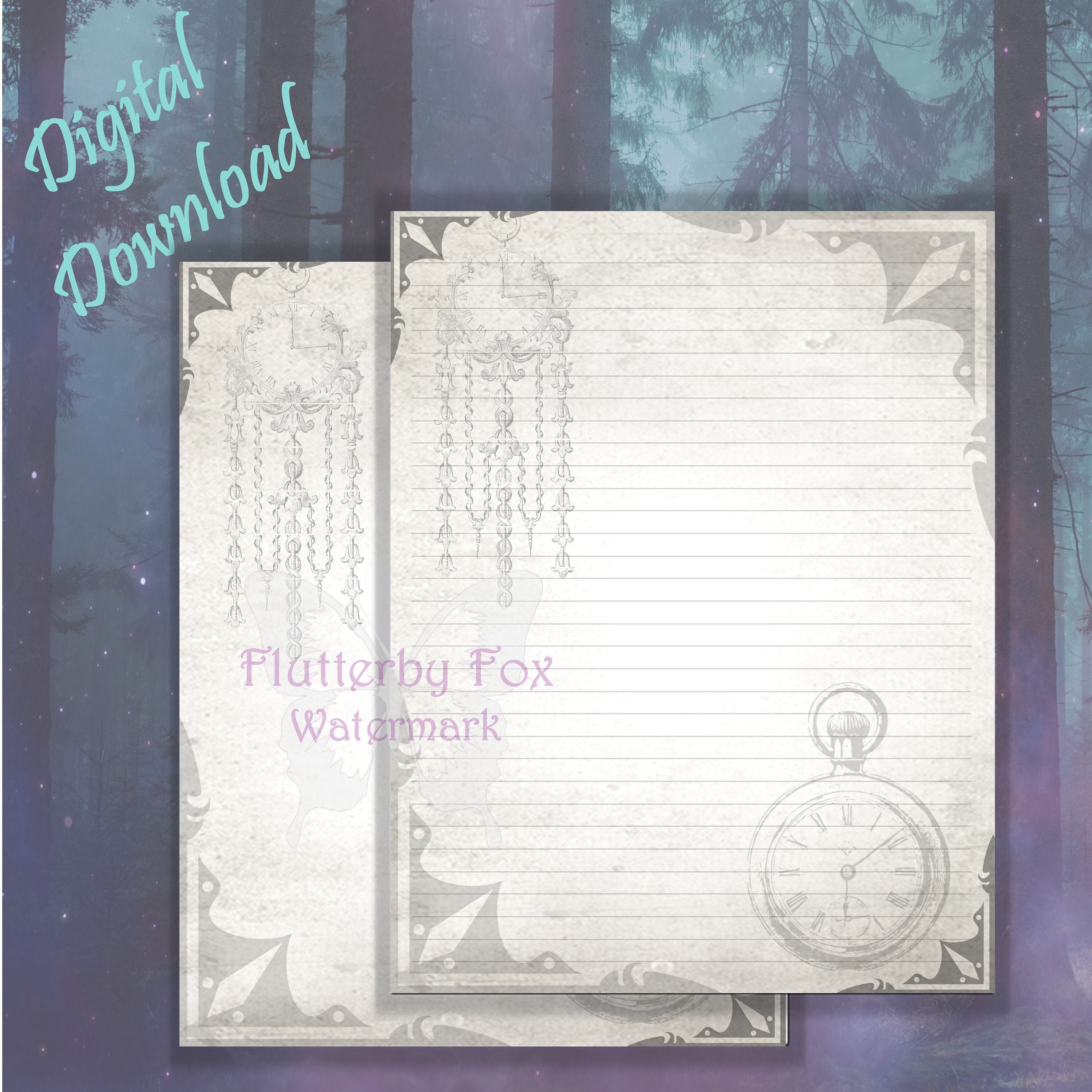 Ticking Clocks Paper Printable Clock Page Clock Writing Paper Junk ...