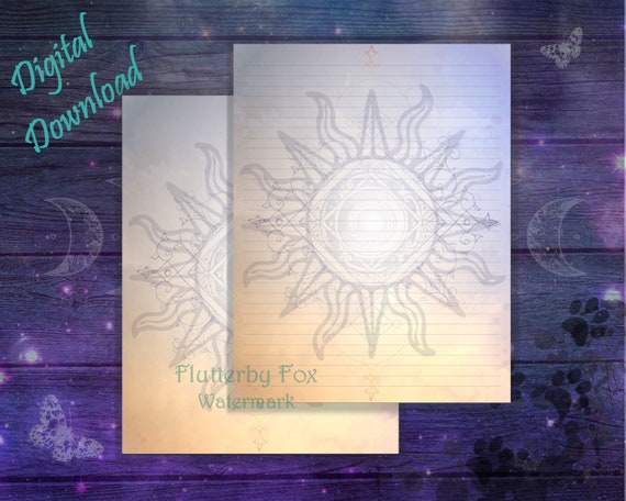 Sun Magic Writing Paper Sun Letter Paper Printable Sun - Etsy