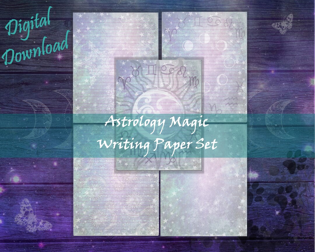 Astrology Magic Writing Paper Set Printable Astrology Paper Zodiac ...