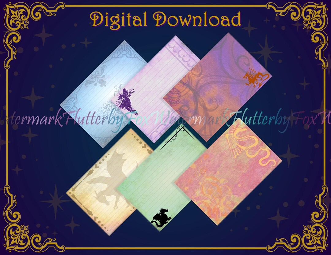 Dragon Notecard Set of 12 | Printable Notecards | Dragon Note Card ...
