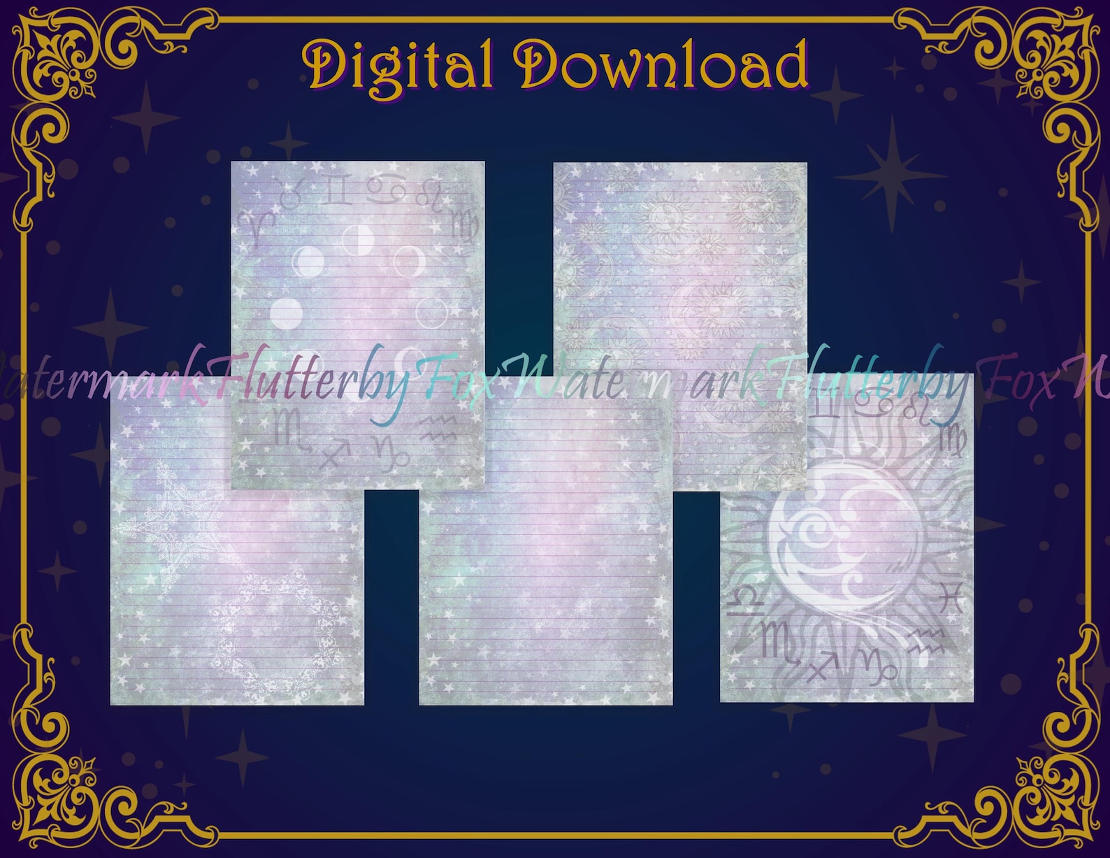 Astrology Magic Writing Paper Set | Printable Astrology Paper | Zodiac ...