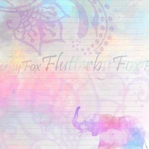 Rainbow Elephant Stationery Elephant Writing Paper - Etsy