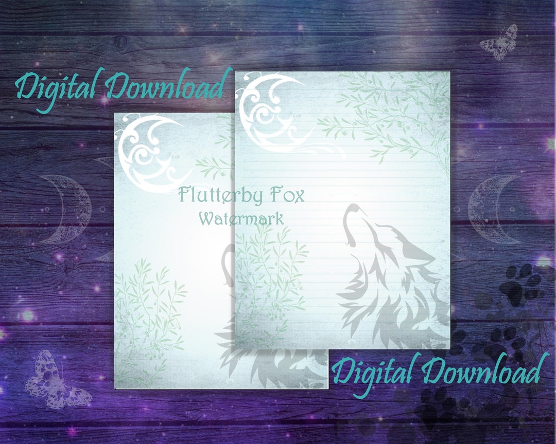 Printable Wolf Paper Wolf Letter Paper Howling Wolf Page - Etsy