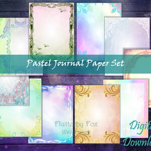 Pastel Printable Paper Set Pastel Stationery Pages Pastel | Etsy