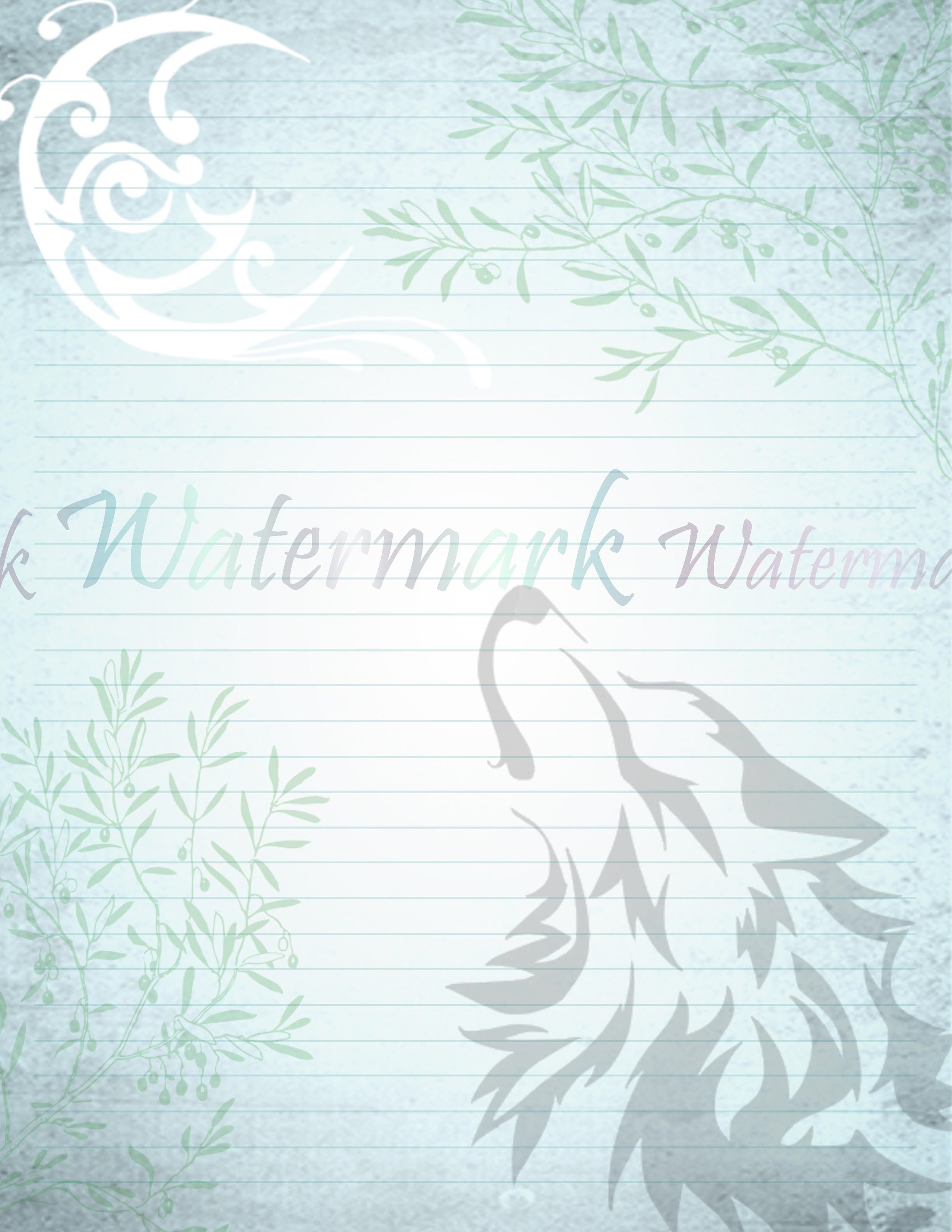 Printable Wolf Paper | Wolf Letter Paper | Howling Wolf Page | Wolf ...