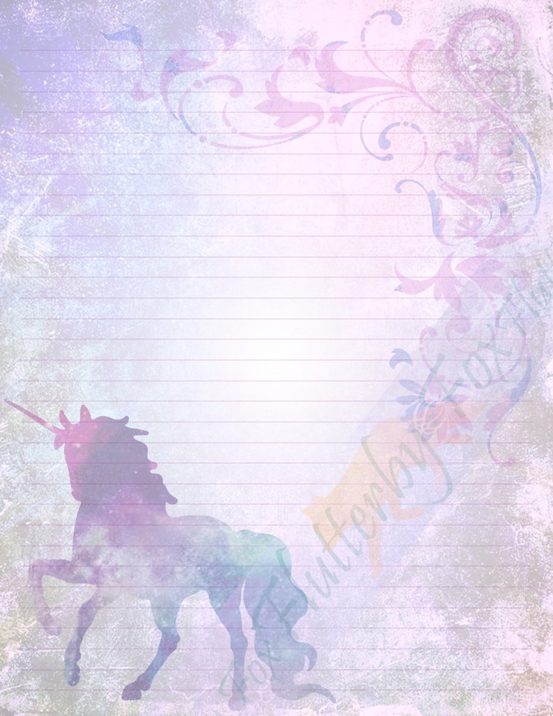 Unicorn Writing Paper Unicorn Stationery Unicorn Junk - Etsy