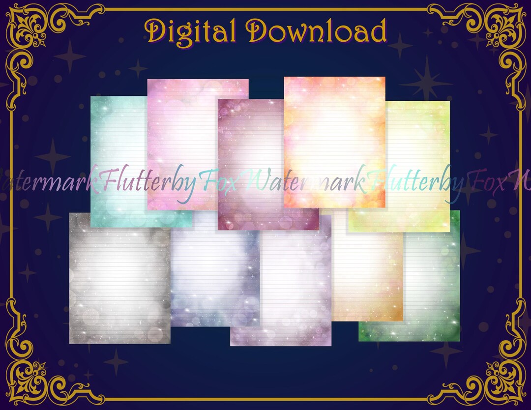 Digital Galaxy Writing Paper Set of 20 | Galaxy Stationery | Night Sky ...