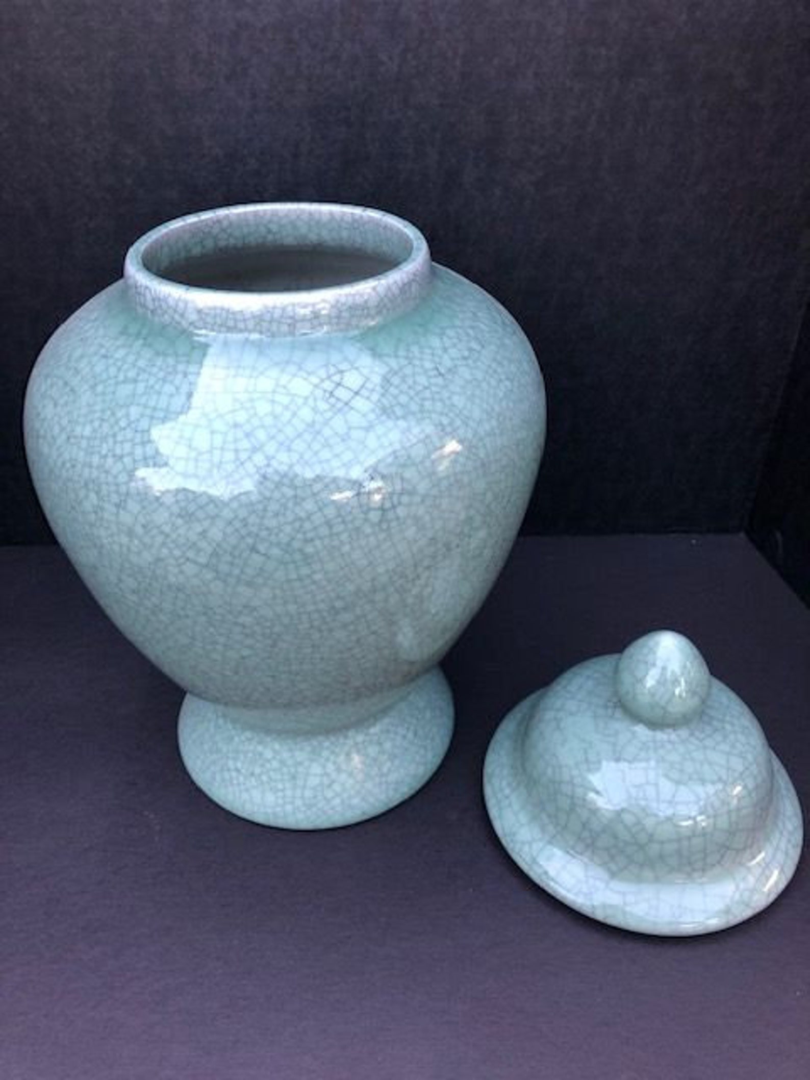 Celadon Temple Jar - Etsy