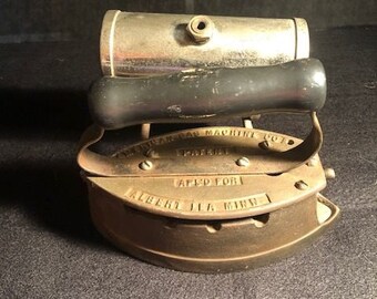 Antique Hand Painted Gas Iron, Royal Hand Painted Gas Iron, Painted ...
