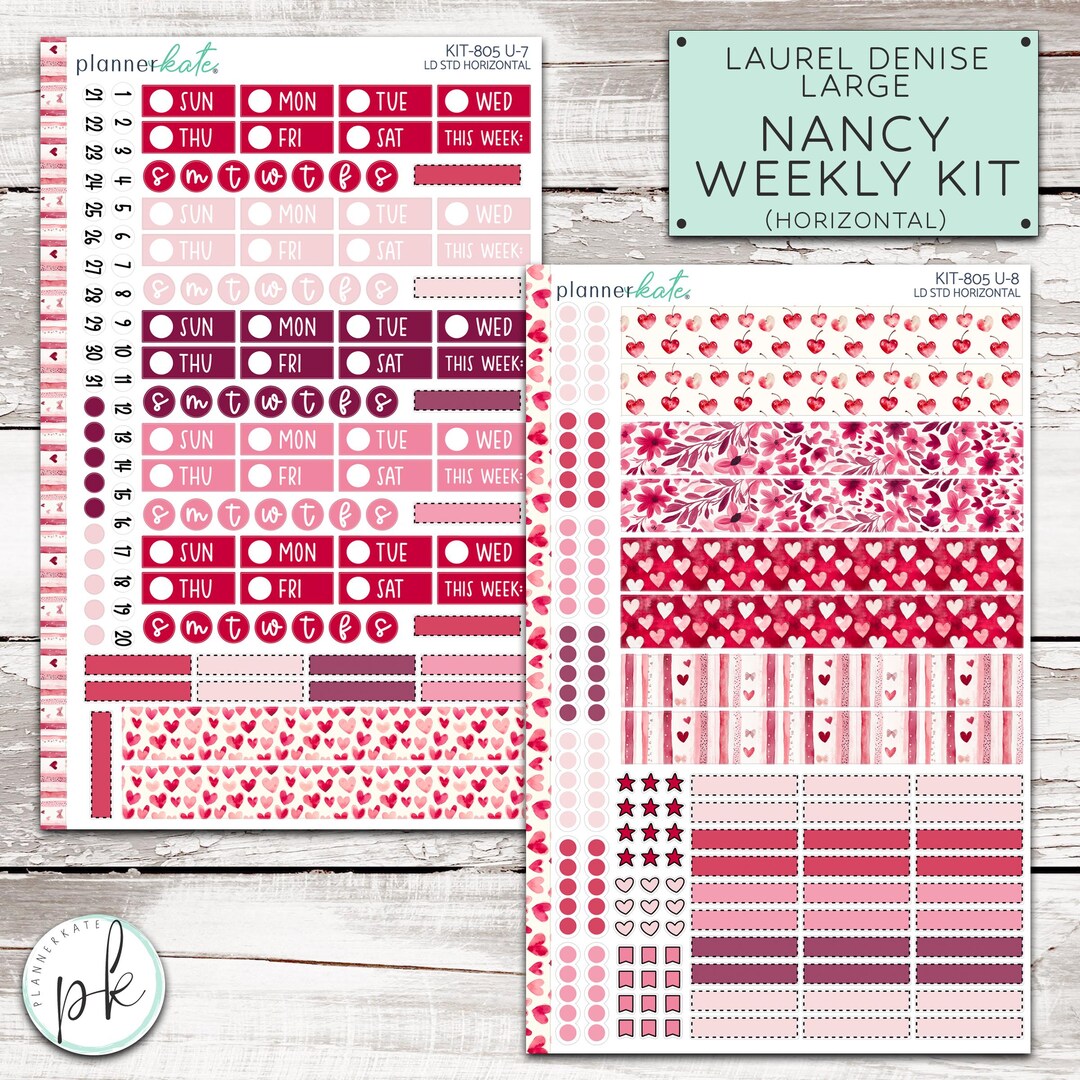 KIT-805 U - Laurel Denise Large Nancy Weekly || "cherry Crush" - Etsy