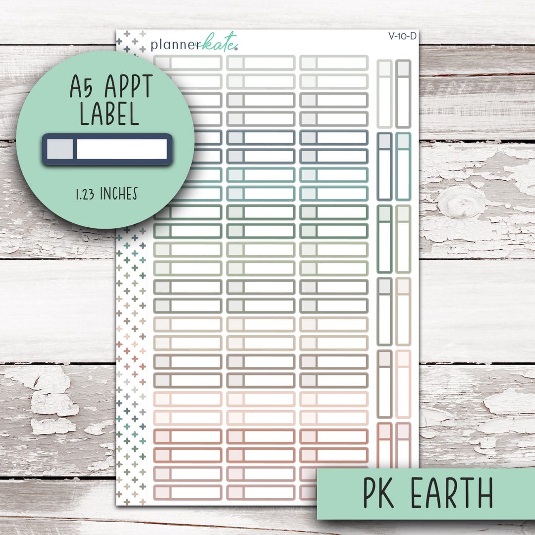 V-10-D || A5 Monthly Appt Labels for Planner - PK Earth - Etsy