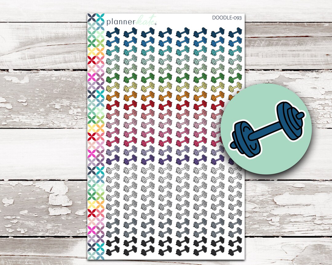 DOODLE-93 || WEIGHT / WORKOUT Doodle Stickers - Etsy