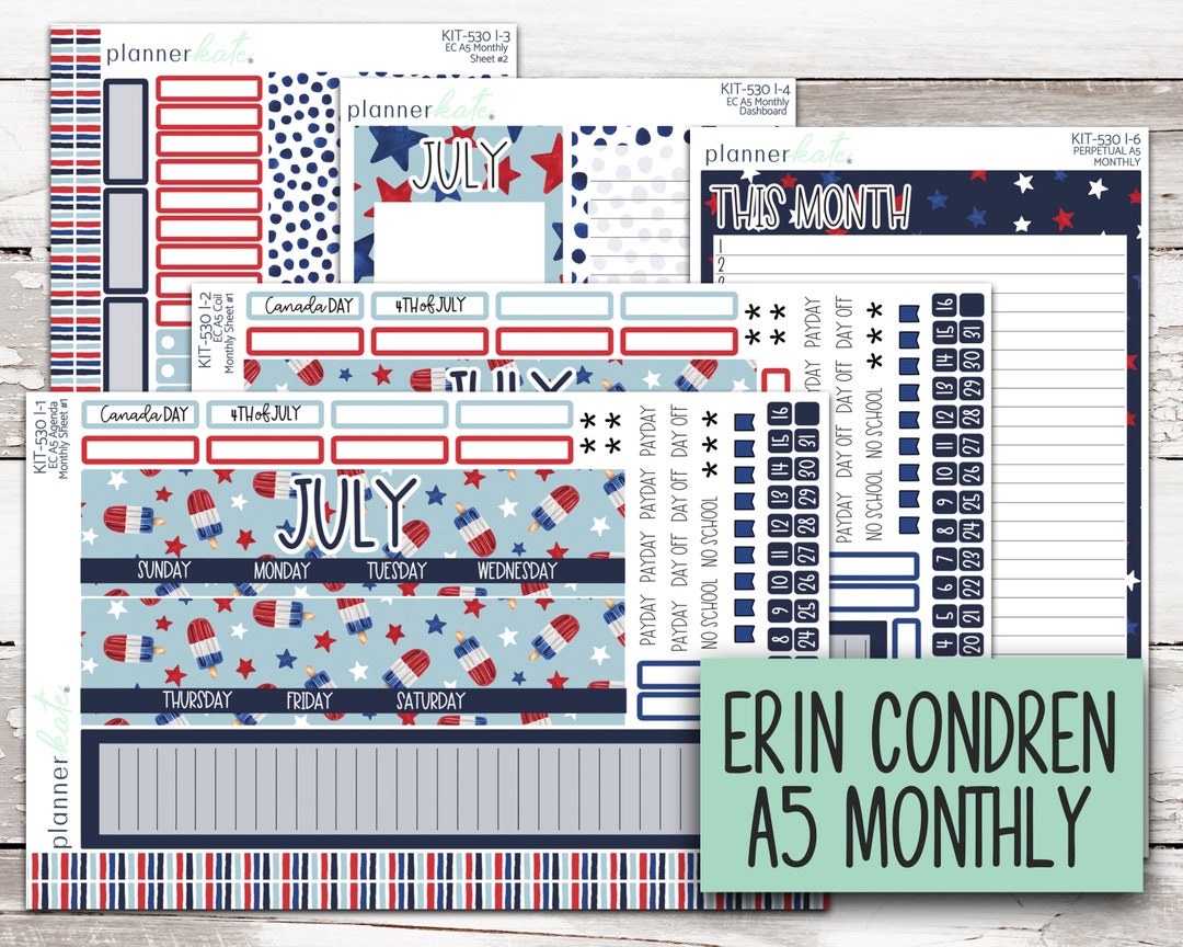 50% Off KIT-530 I EC A5 Monthly stars & Stripes Monthly Kit - Etsy