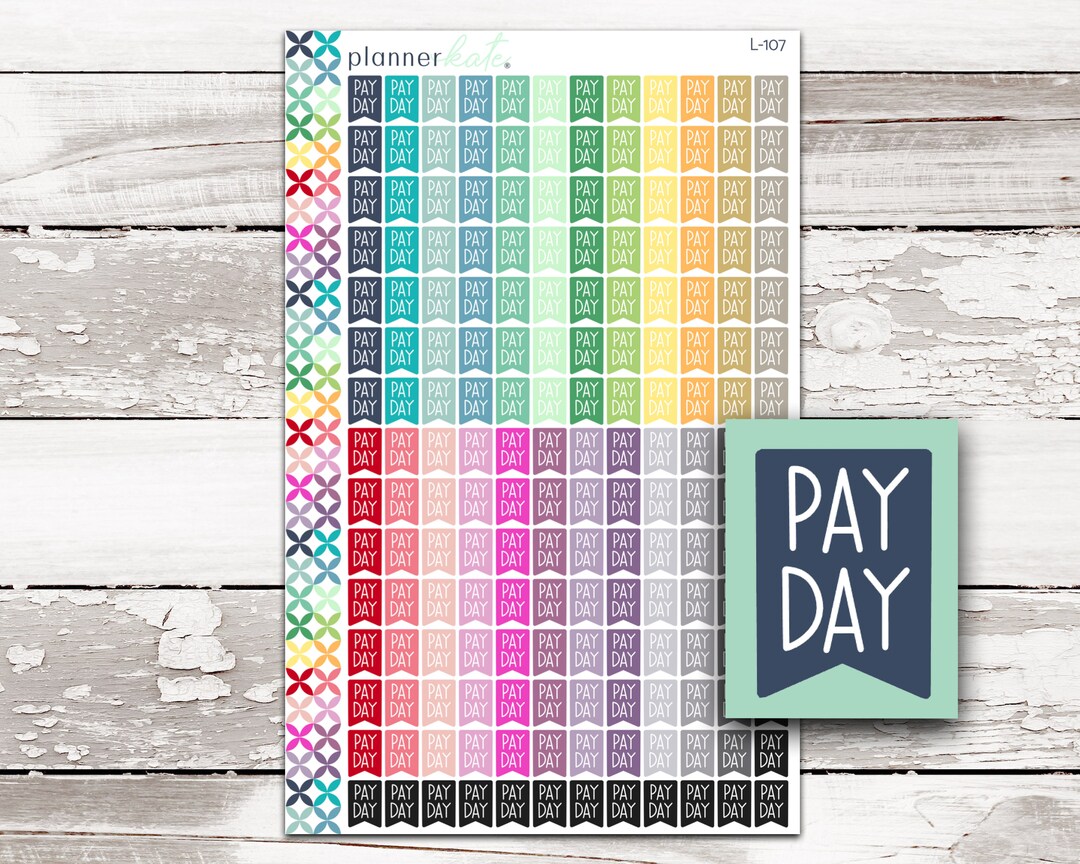 L-107 PAYDAY FLAG Planner Stickers - Etsy