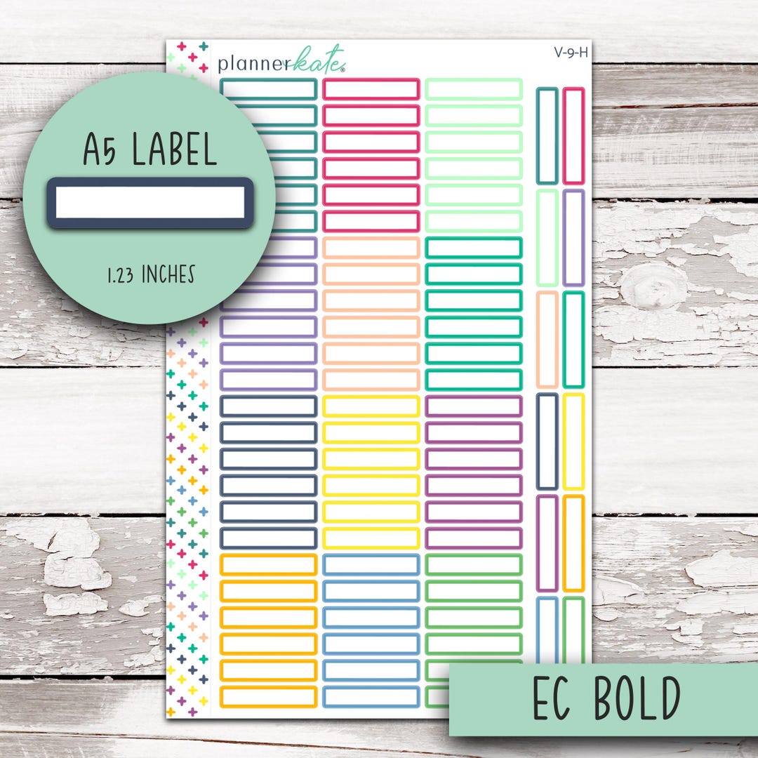 V-9 || A5 Monthly Labels for Planner - EC Monthly Bold - Etsy