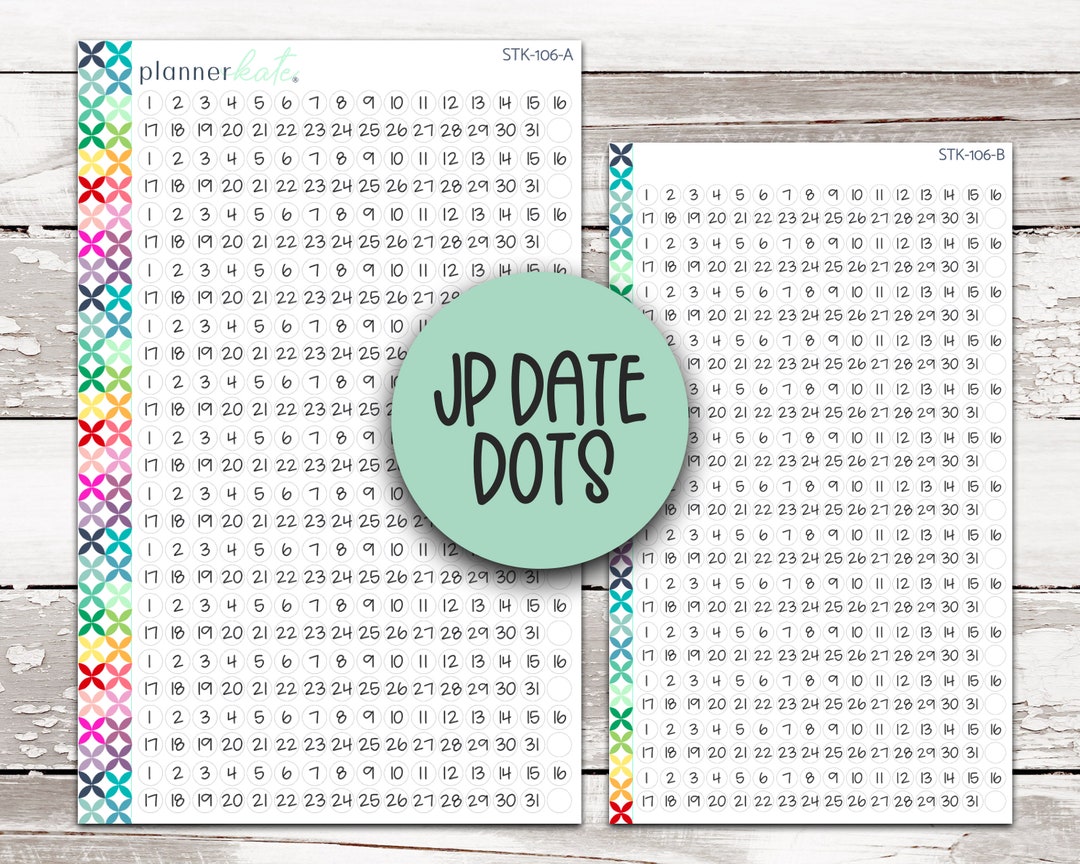 STK-106 || DATE DOTS - Jenplans Font Planner Stickers - Etsy