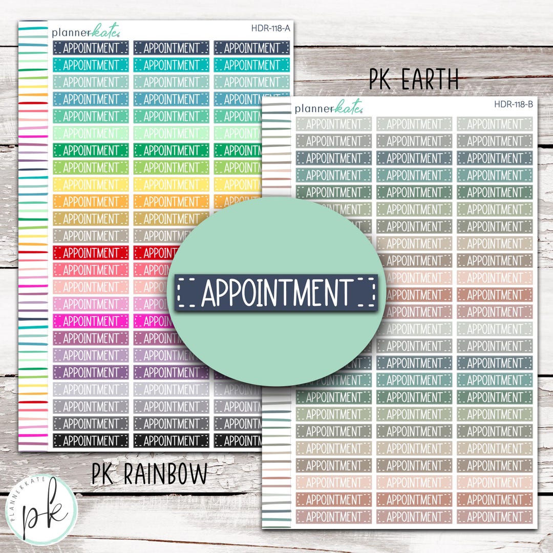 HDR-118 || APPOINTMENT Header Stickers - Etsy