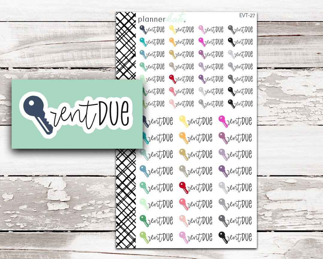 EVT-27 || RENT DUE Event Sticker - Etsy