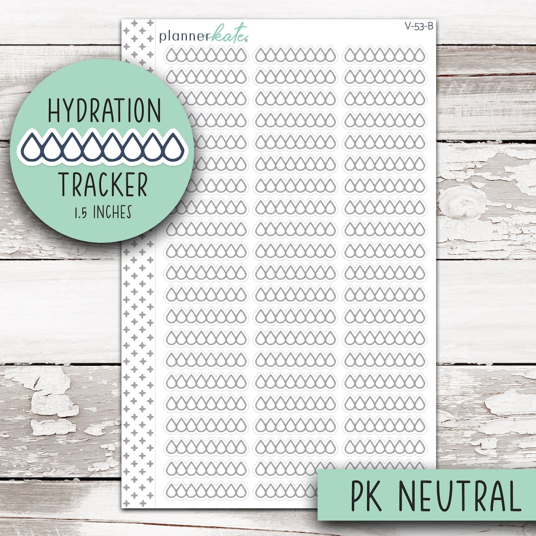 Hydrate Daily Water Tracker Stickers - PK Neutral || V-53 - Etsy