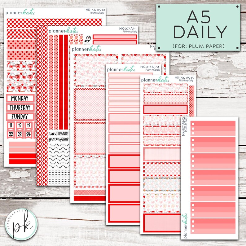 MK-707 PLUM A5 Daily || "love U A Latte" A5 Plum Daily Kit - Etsy