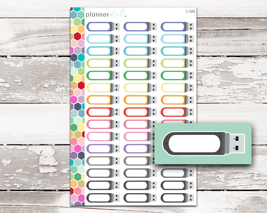 L-120 || USB Drive Label Planner Stickers - Etsy