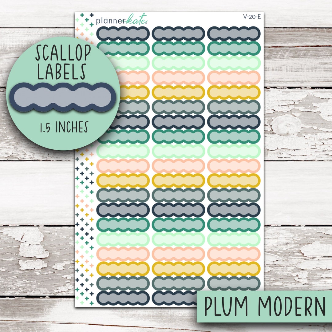 50% Off Skinny Scallop Labels for 7x9 Planner Plum Modern V-20 - Etsy