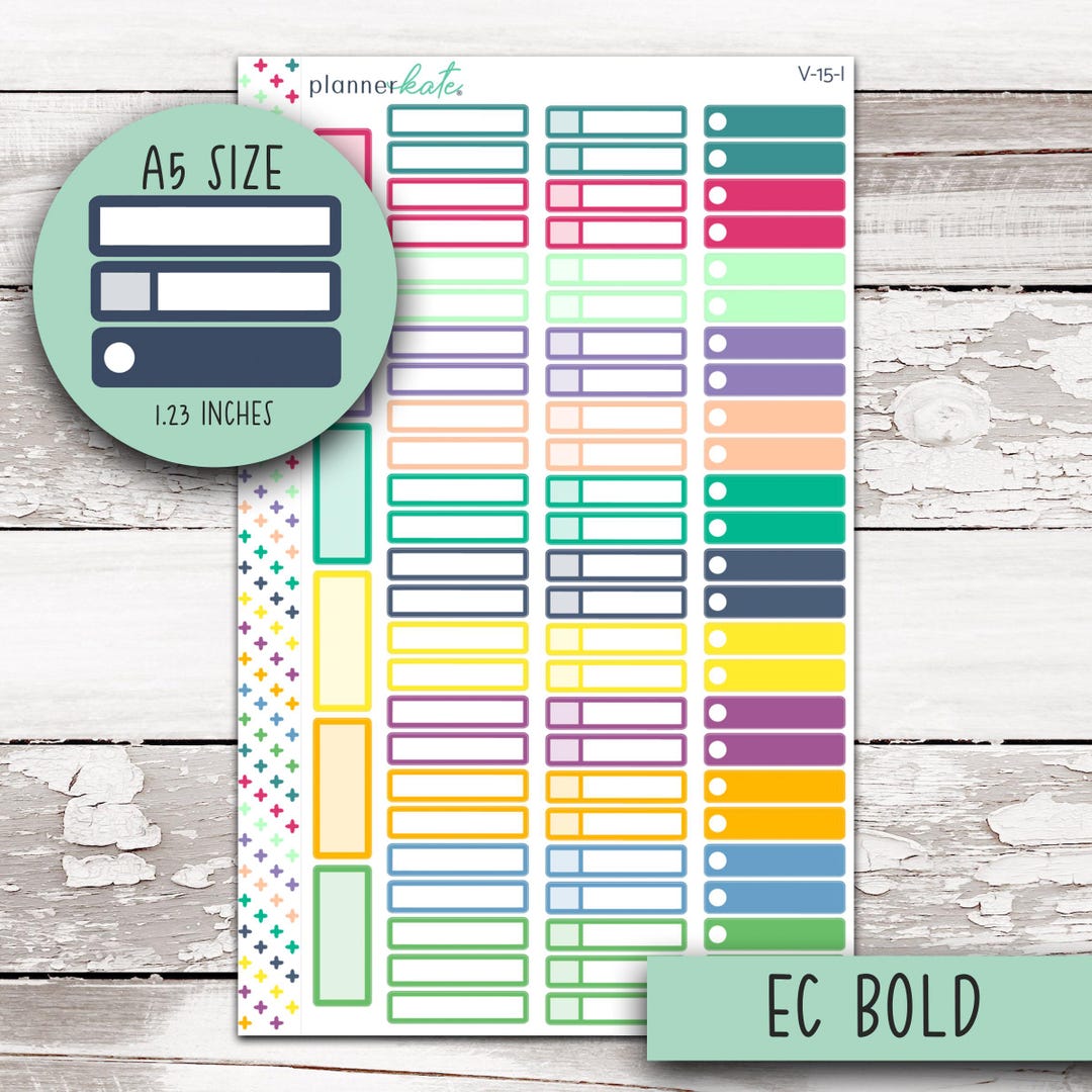 V-15-I || A5 Mixed Monthly Labels for Planner - EC Monthly Bold - Etsy