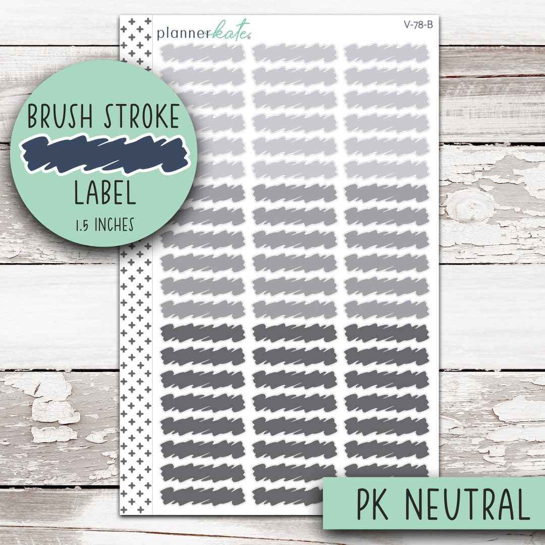 Brush Stroke Labels for 7x9 Planner PK Neutral V-78 - Etsy