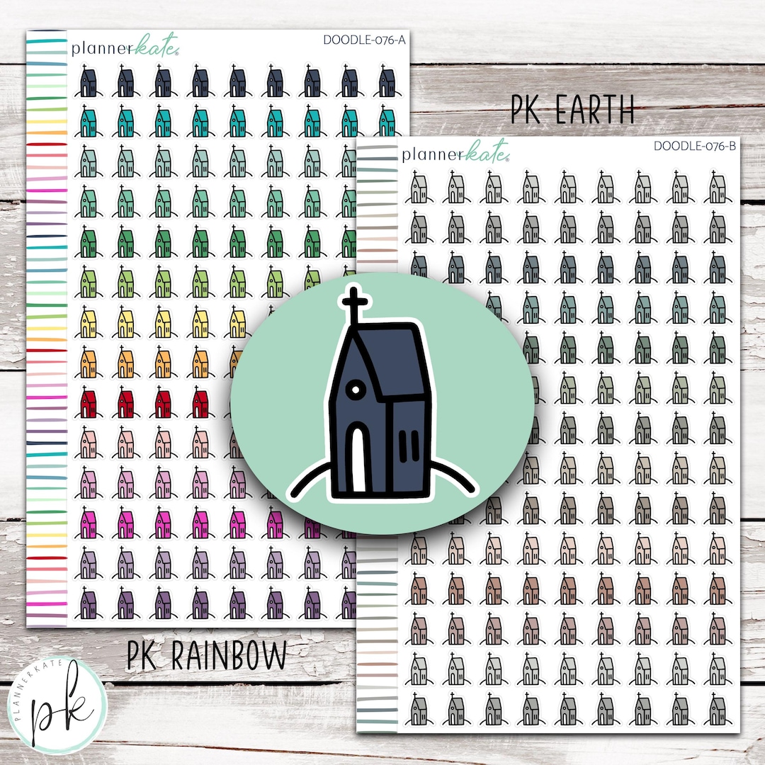 DOODLE-76 || CHURCH Doodle Stickers - Etsy