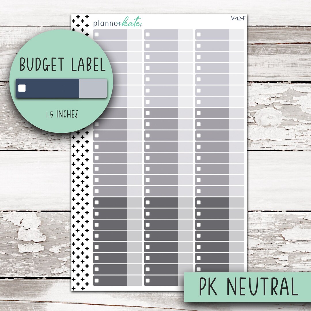 Budget Labels for 7x9 Planner - PK Neutral || V-12 - Etsy