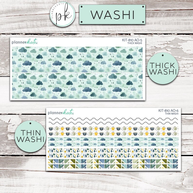 KIT-810 ADD ONS #1 || "rainy Day Reads" Kit Add Ons - Headers / Washi ...