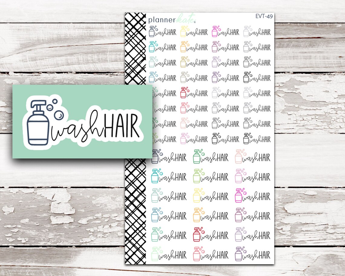 EVT-49 WASH HAIR Event Sticker - Etsy