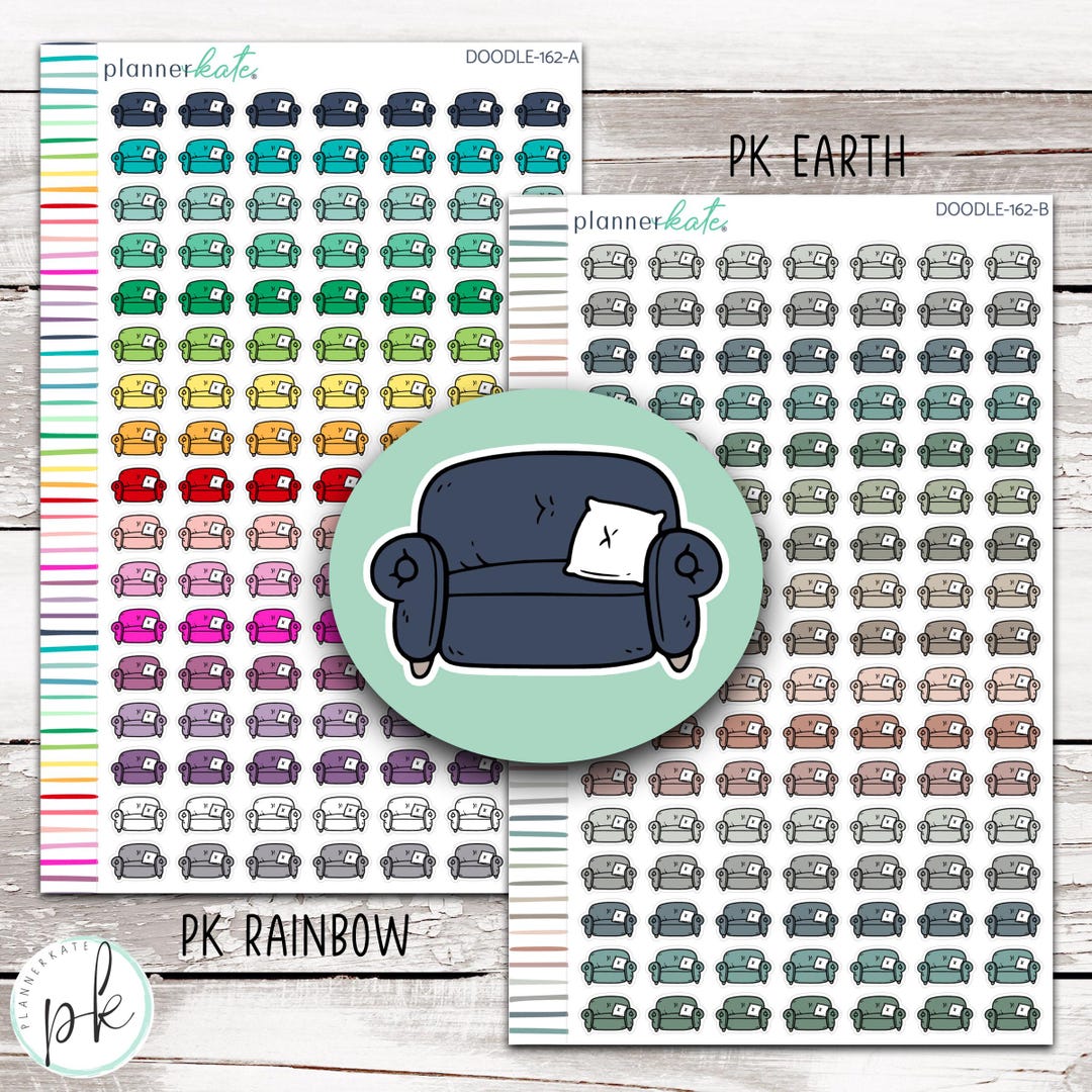 DOODLE-162 || SOFA / COUCH Doodle Planner Stickers - Etsy