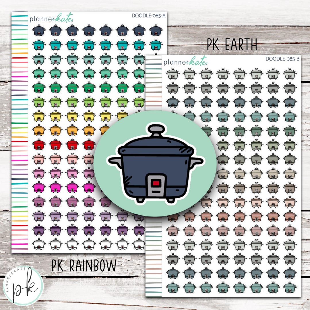 DOODLE-085 || SLOW COOKER / Crockpot Planner Stickers - Etsy