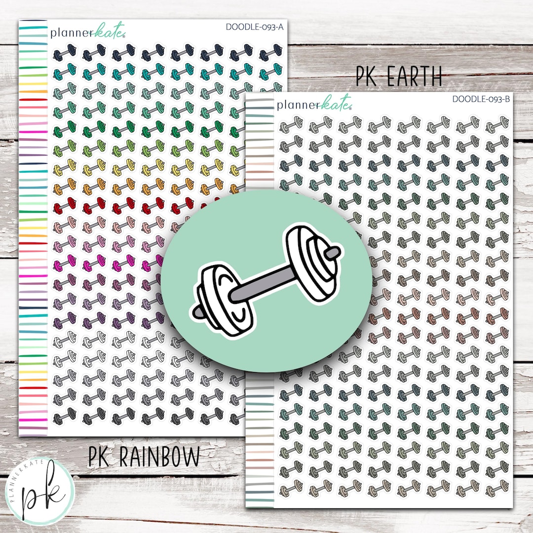 DOODLE-93 || WEIGHT / WORKOUT Doodle Stickers - Etsy