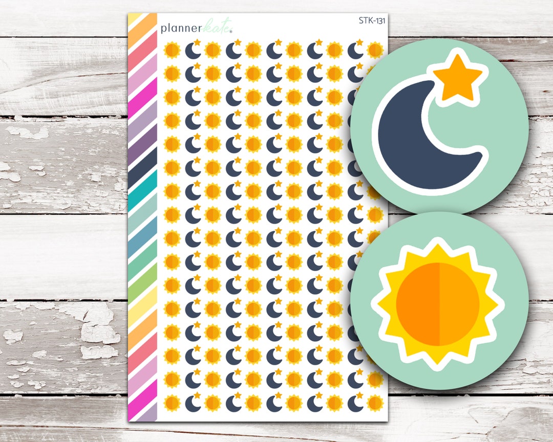 STK-131 || SUN & MOON Planner Stickers - Etsy
