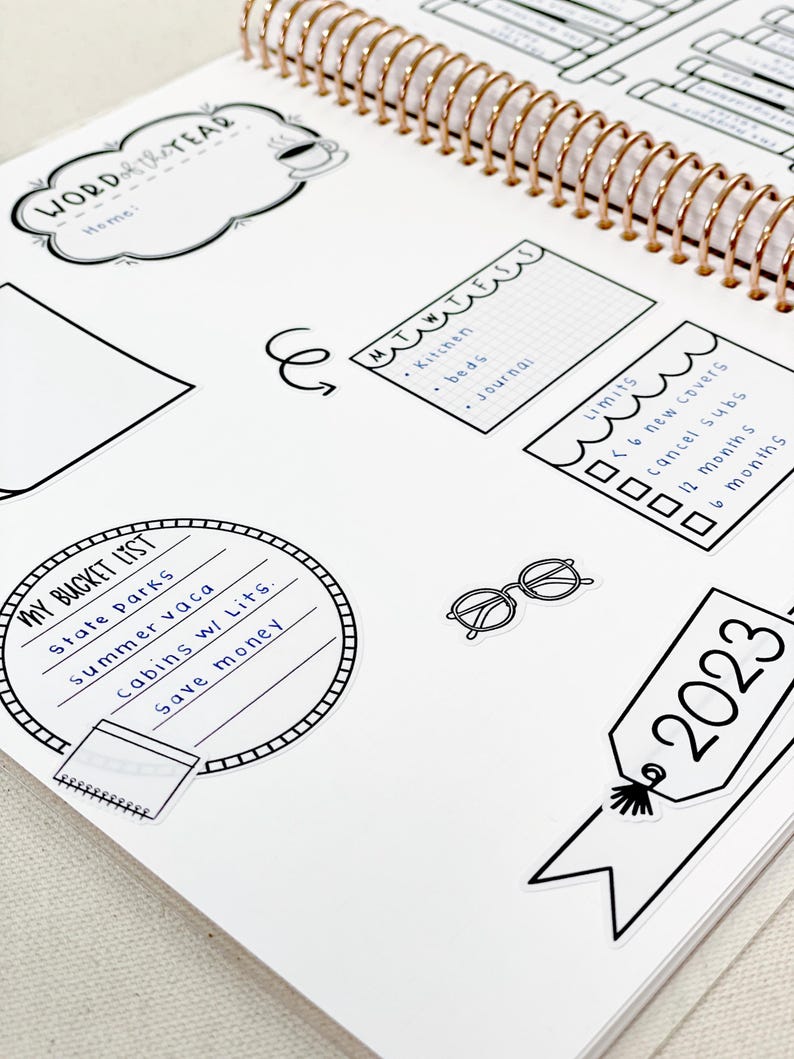 STK-239 2026 VISION BOARD Shell Planner Stickers - Etsy