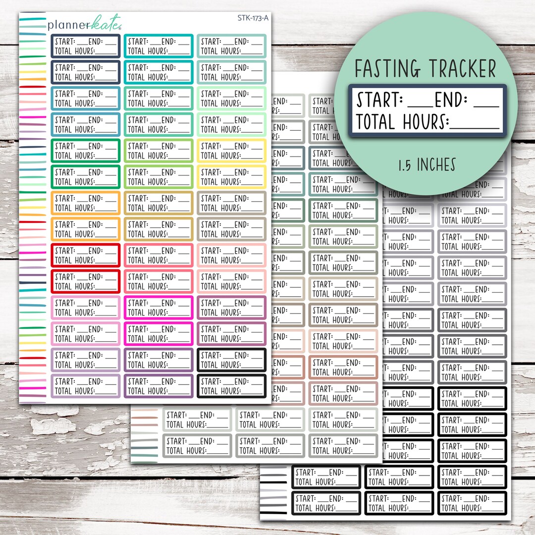 FASTING TRACKER Stickers for Planner || STK-173 - Etsy