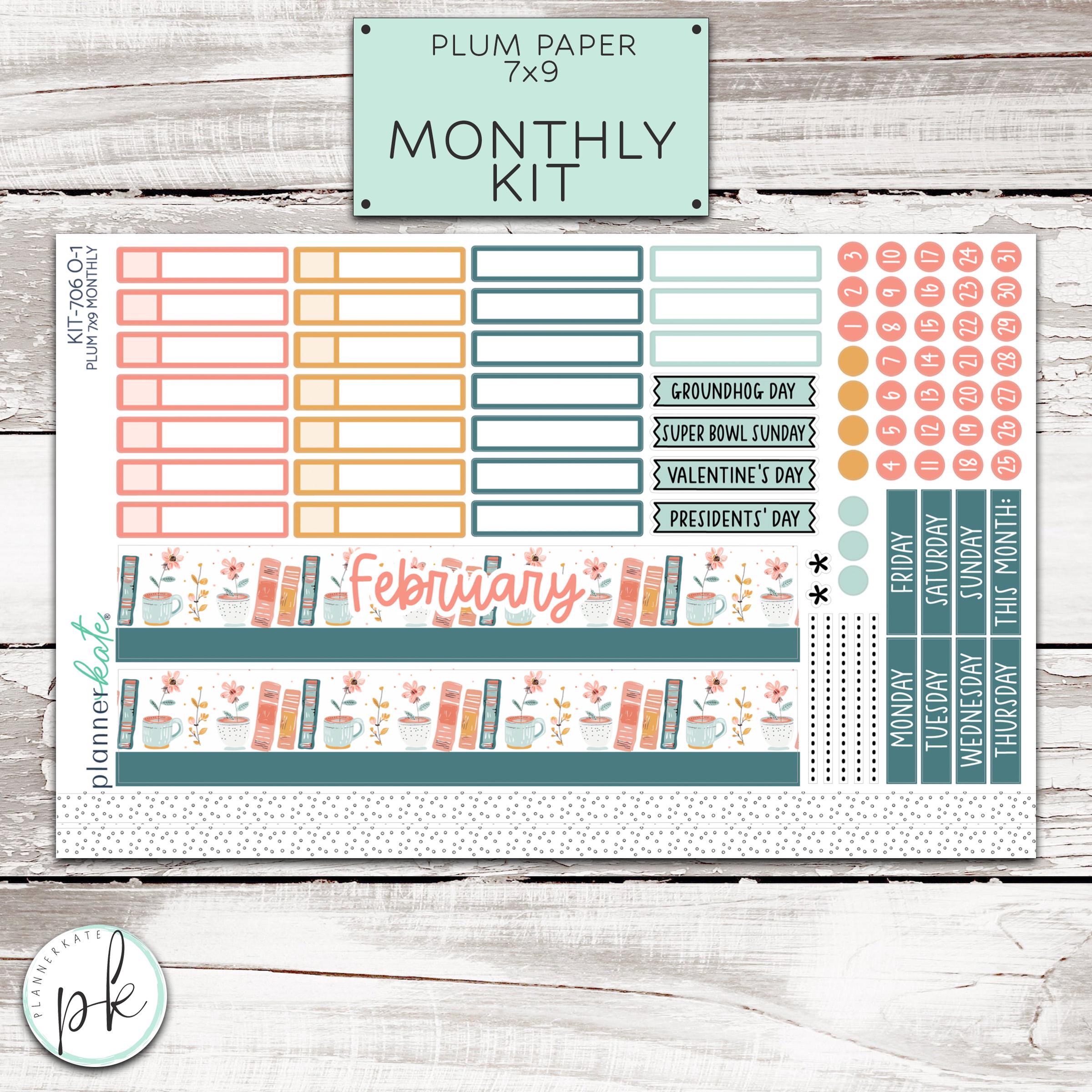 KIT-706 O - PLUM 7x9 Monthly || "more Books" - Etsy