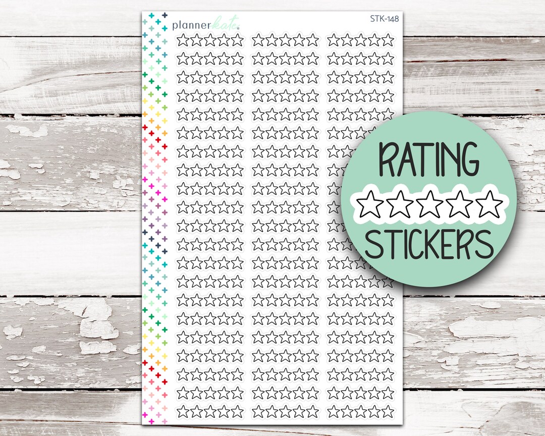 STK-148 || BOOK RATING Stars - Planner Stickers - Etsy