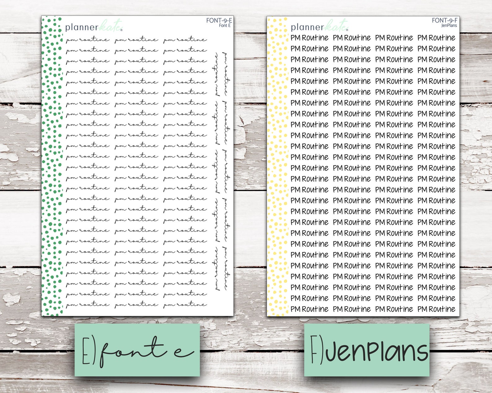 FONT-9 PM ROUTINE Scripts 12 Font Options - Etsy