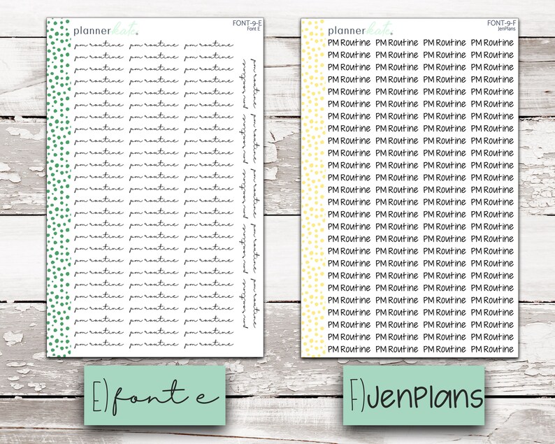 FONT-9 || PM ROUTINE Scripts - 12 Font Options - Etsy
