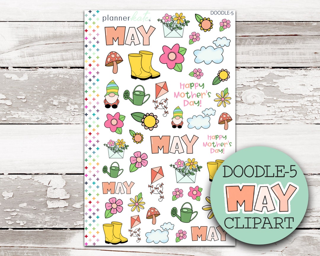 Doodle-5 || May Clipart - Etsy