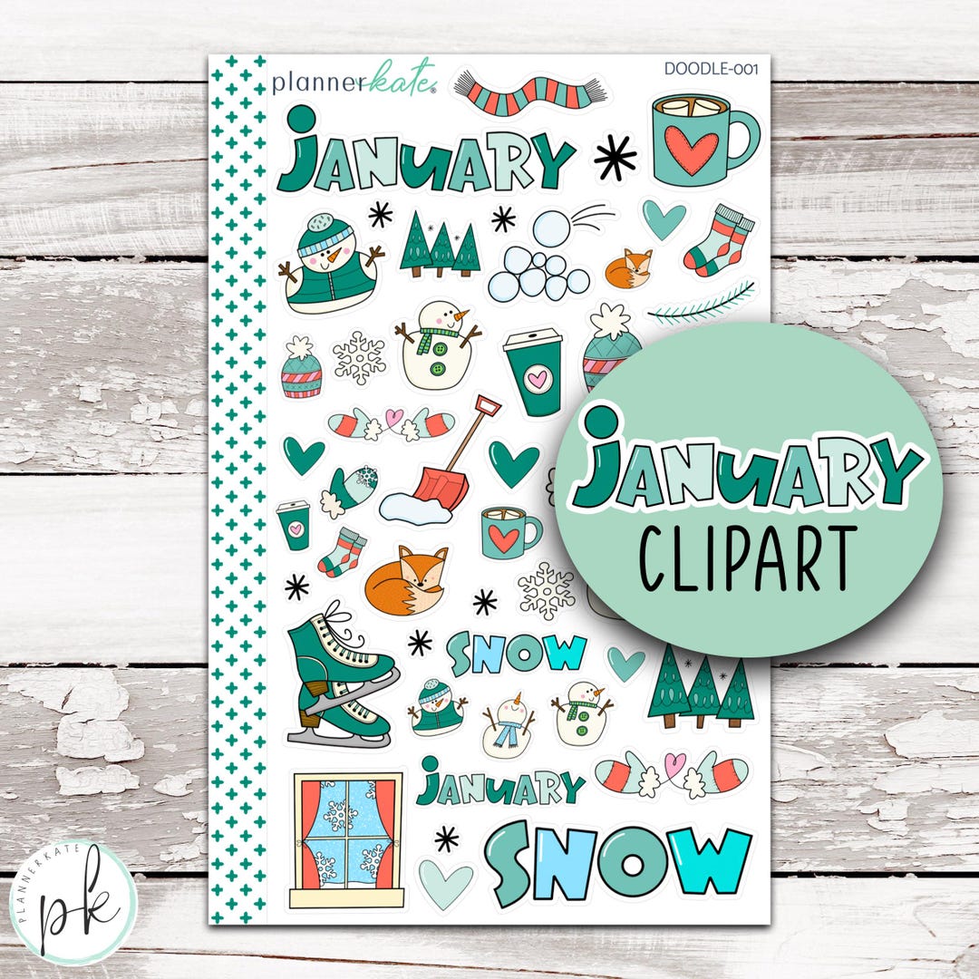 Doodle-1 || January Clipart - Etsy