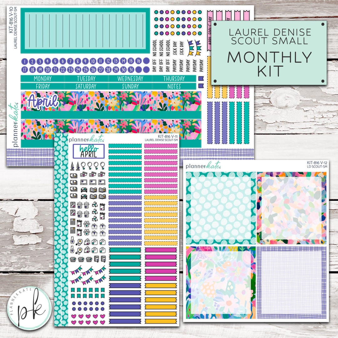 KIT-816 V - Laurel Denise Small Scout Monthly Kit || "floral Splash" - Etsy