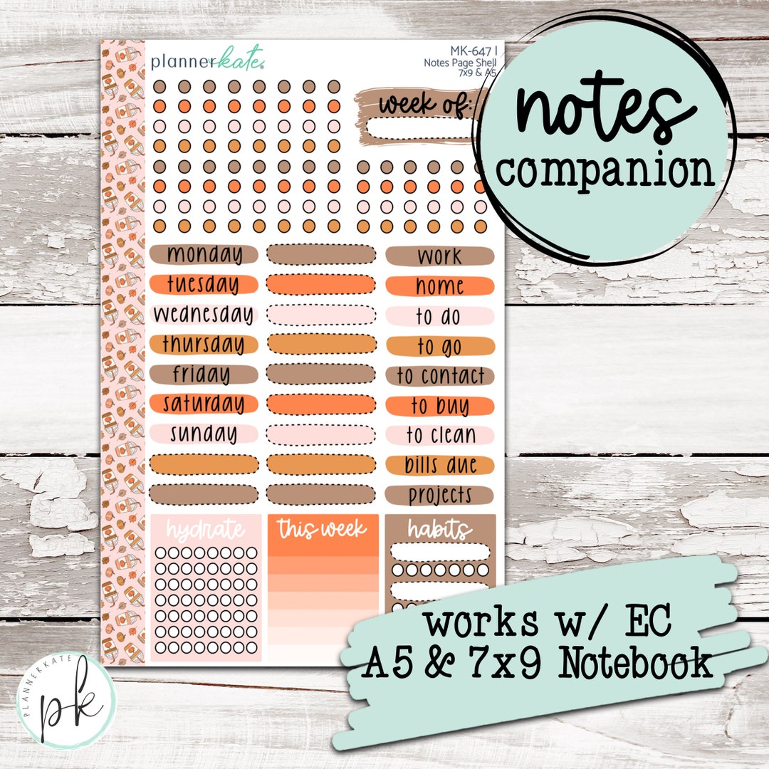 50% Off! MK-647 I || "everything Nice" EC Notes Companion Page - Etsy