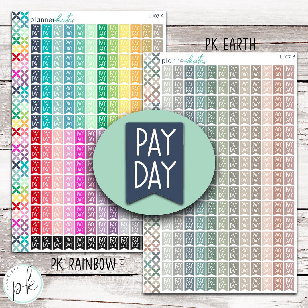 L-107 || PAYDAY FLAG Planner Stickers - Etsy