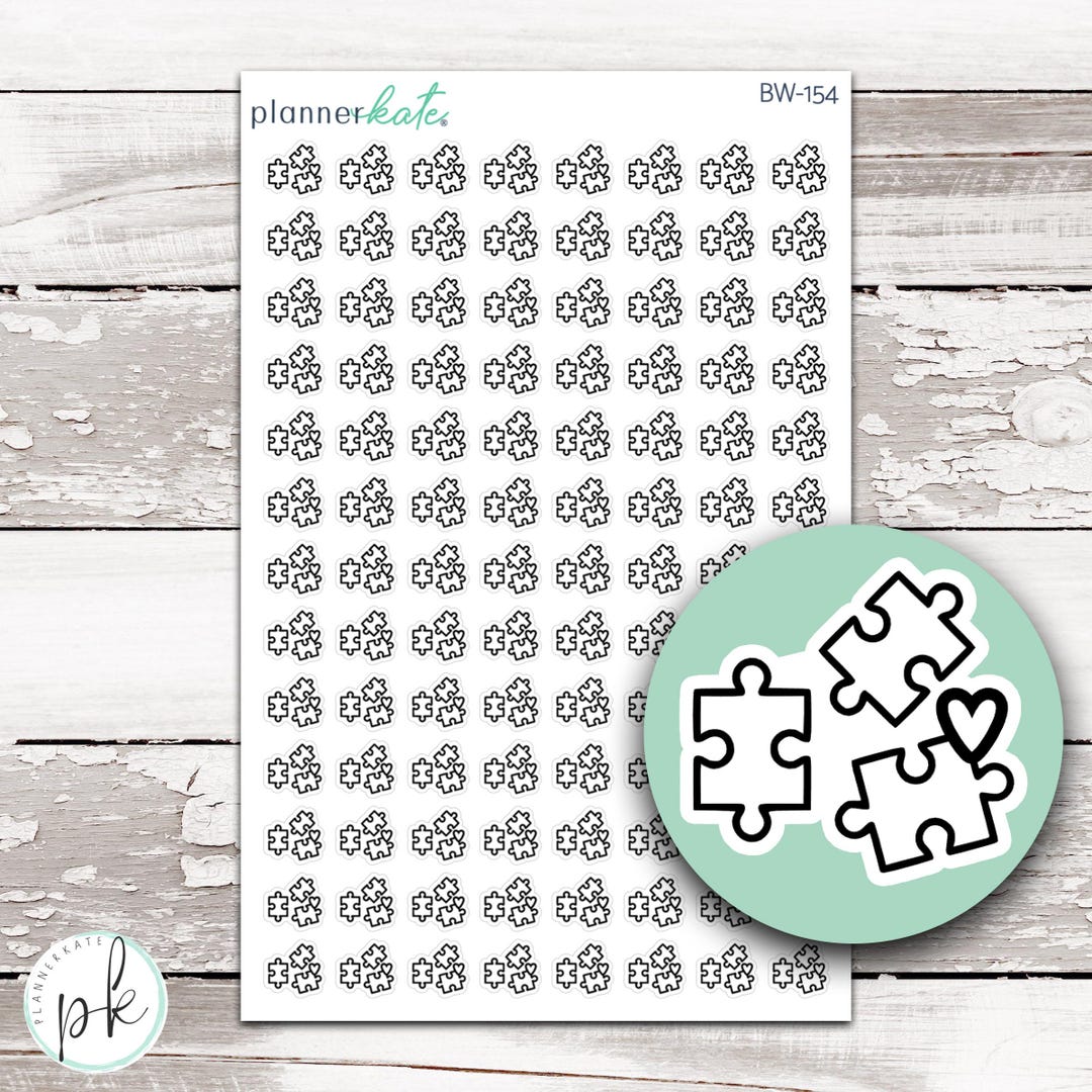 Puzzle - BW Icon Stickers || BW-154 - Etsy