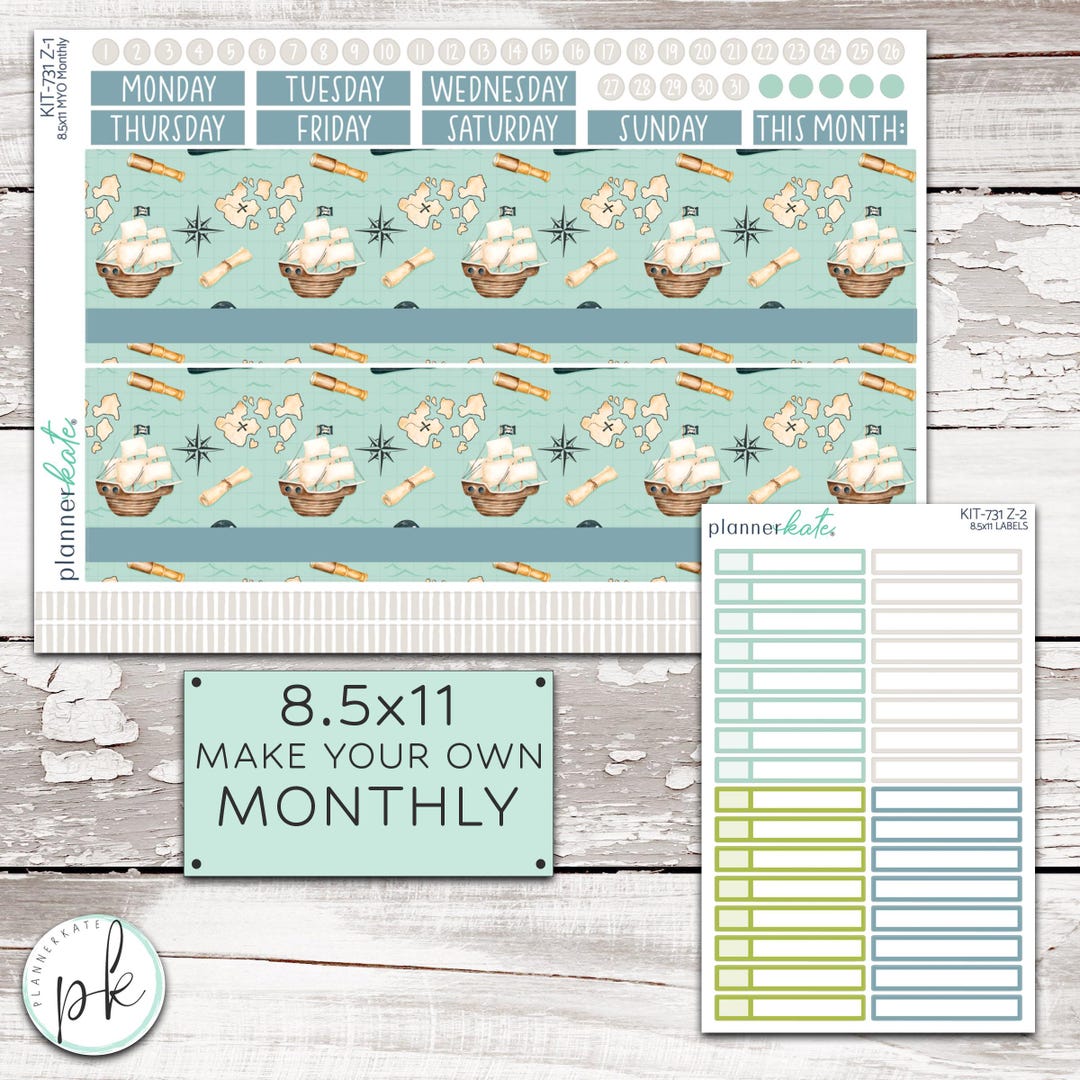 KIT-731 Z - 8.5x11 "make Your Own" Monthly Kit || "pirate Ship" - Etsy