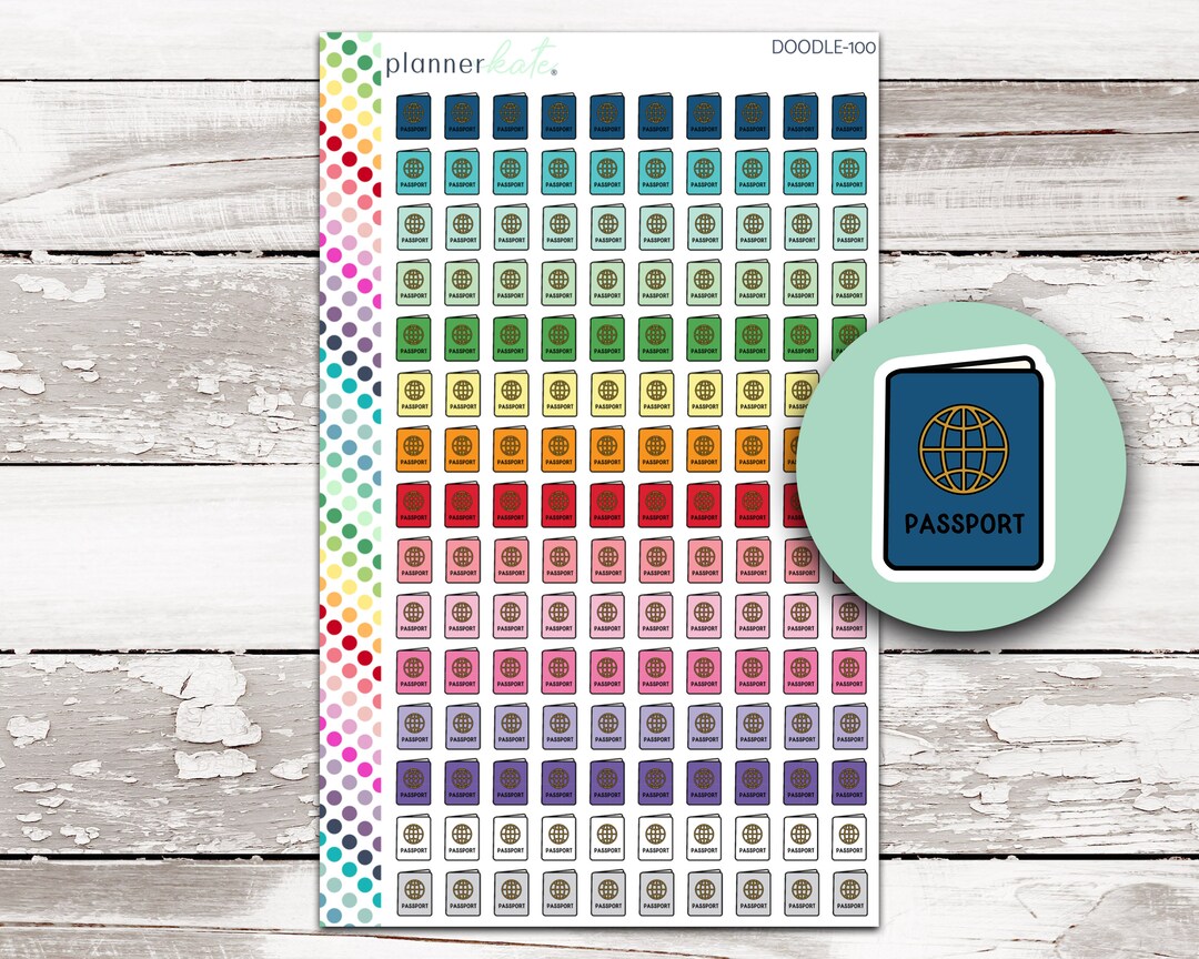 DOODLE-100 || PASSPORT Doodle Stickers - Etsy